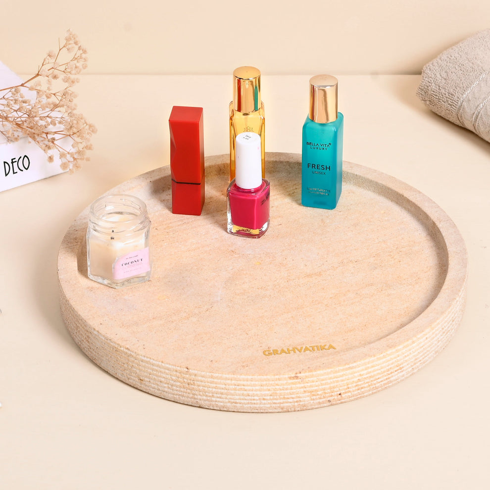 Wooden Beautiful Tray for Bathroom Kitchen Serving Dining Table Decora ...